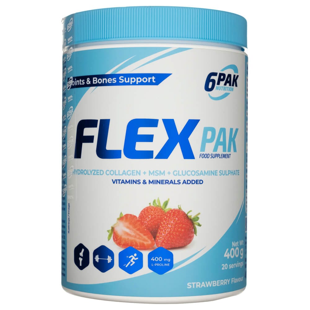 6PAK Flex Pak, Hydrolyzovaný kolagén MSM Glukosamín sulfát - 400 g – Medpak
